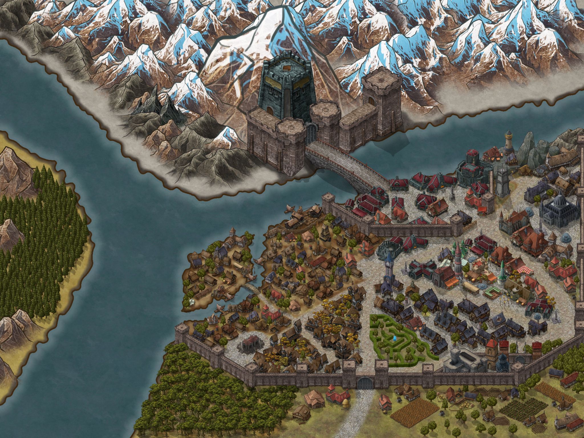 Trade City by the river | Inkarnate - Create Fantasy Maps Online