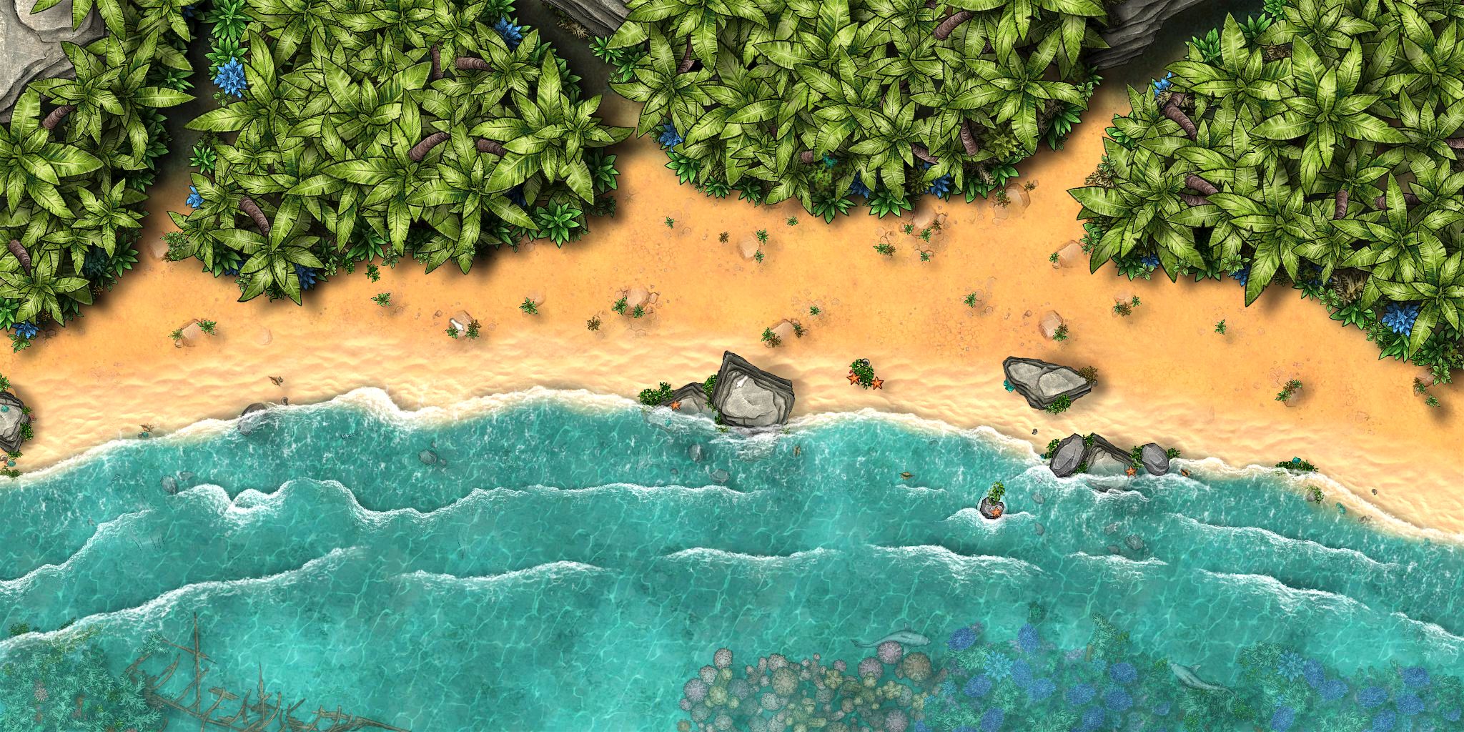 The Lagoon - jungle shoreline & beach | Inkarnate - Create Fantasy Maps ...