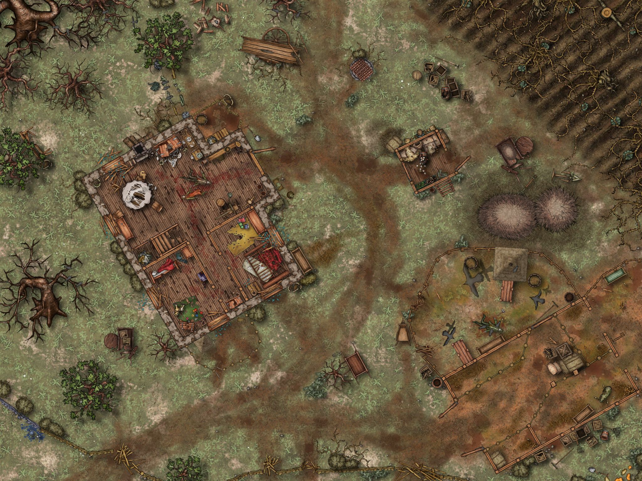 Overrun Farmhouse | Inkarnate - Create Fantasy Maps Online