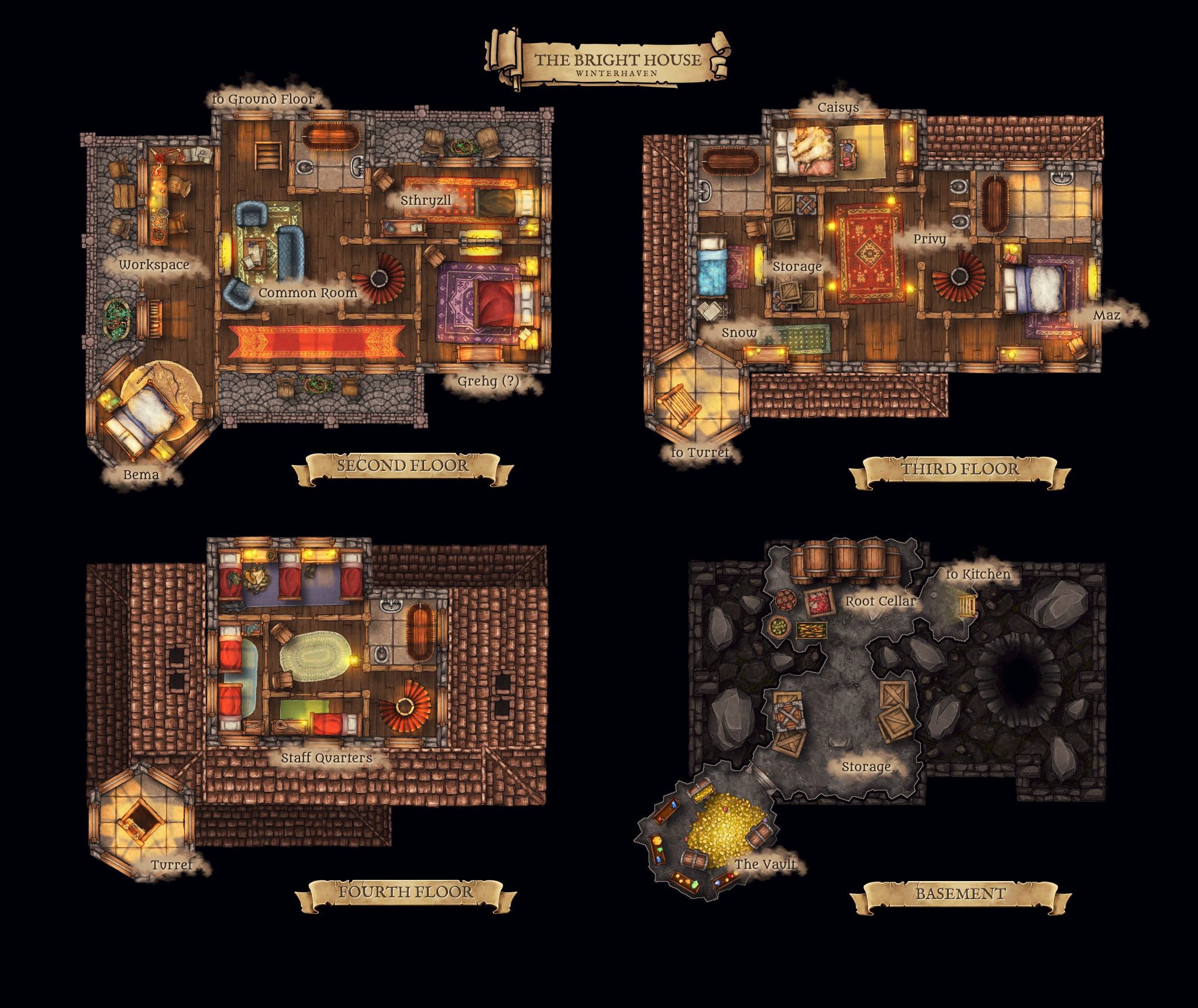 The Bright House (Upper Floors) | Inkarnate - Create Fantasy Maps Online