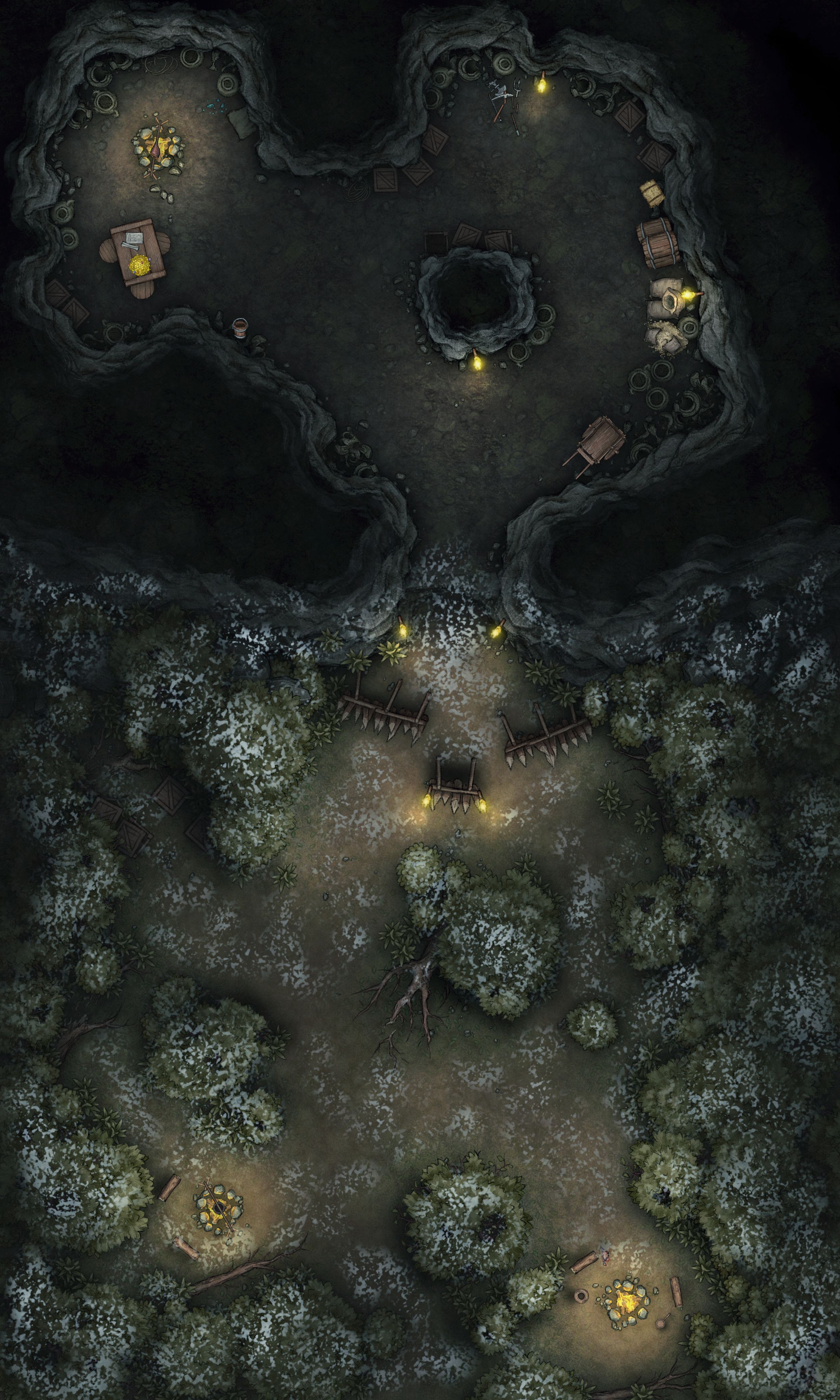 Reclaimed Cave - winter version | Inkarnate - Create Fantasy Maps Online