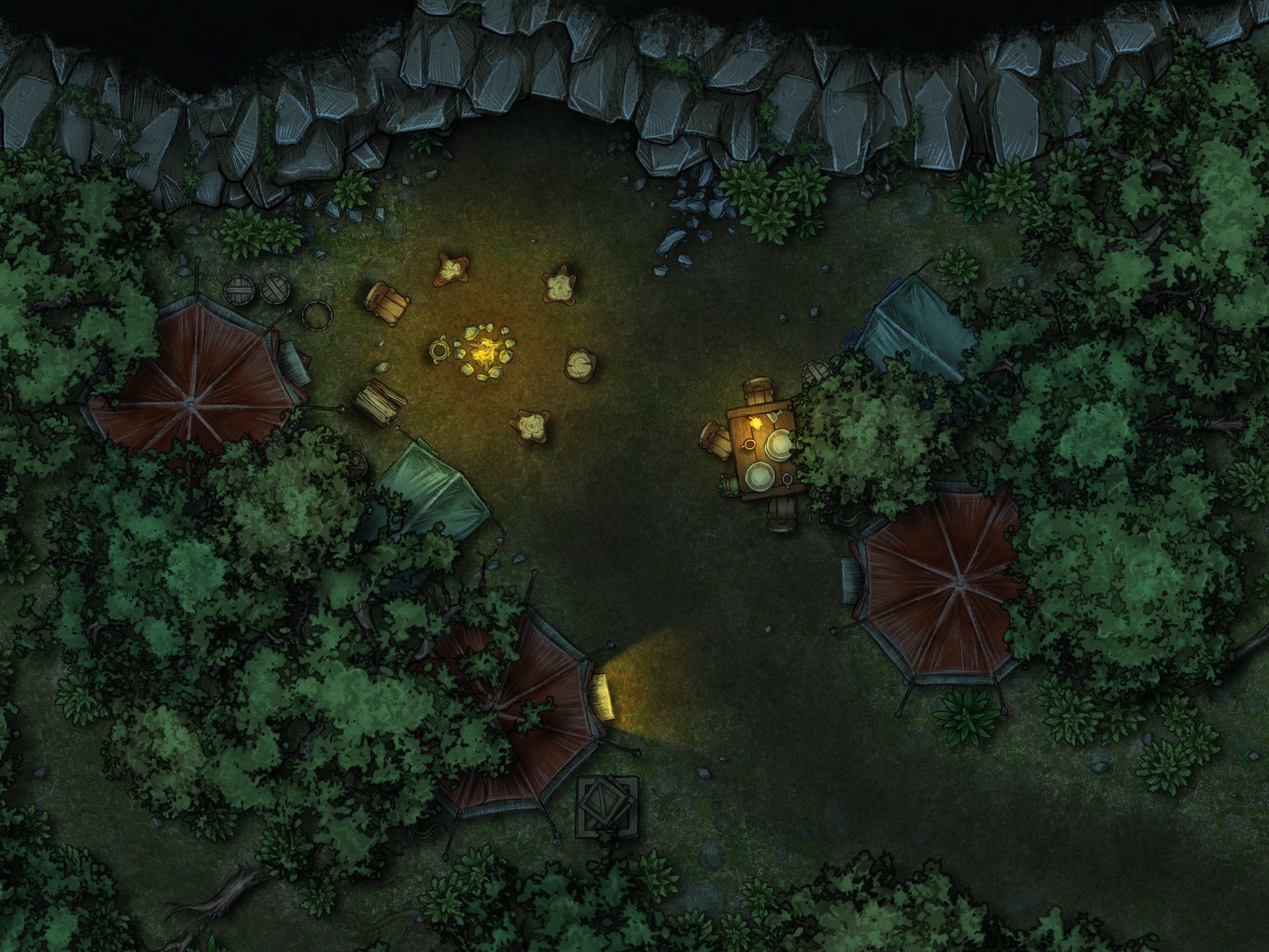 Cave Camp (Night) | Inkarnate - Create Fantasy Maps Online