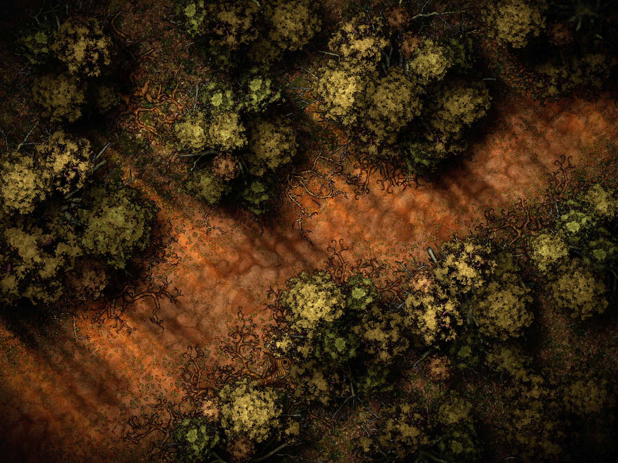 Forest Road Battlemap | Inkarnate - Create Fantasy Maps Online