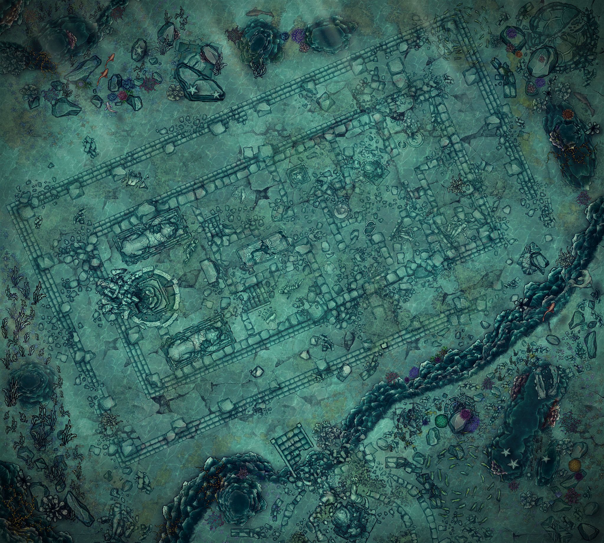 Sunken Temple v.2 | Inkarnate - Create Fantasy Maps Online