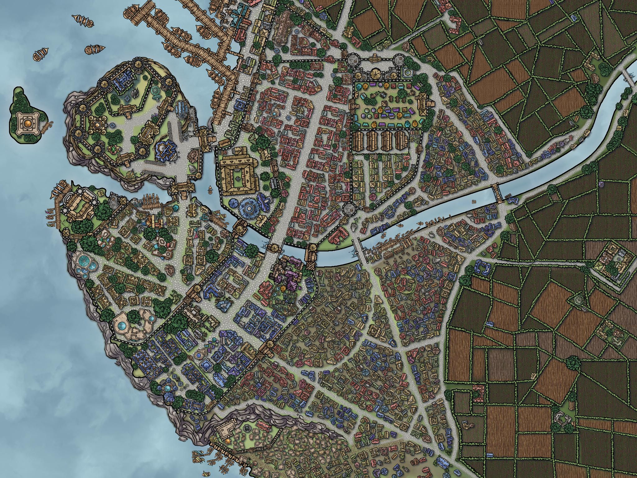 The Port City Simus | Inkarnate - Create Fantasy Maps Online