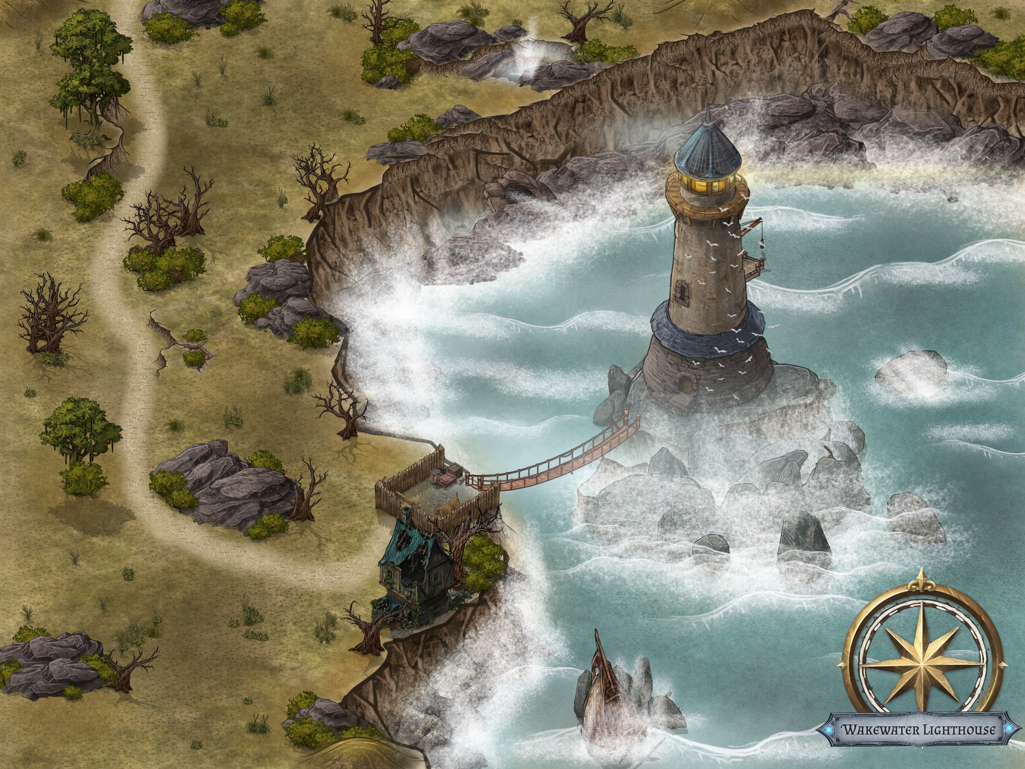 Wakewater Lighthouse | Inkarnate - Create Fantasy Maps Online