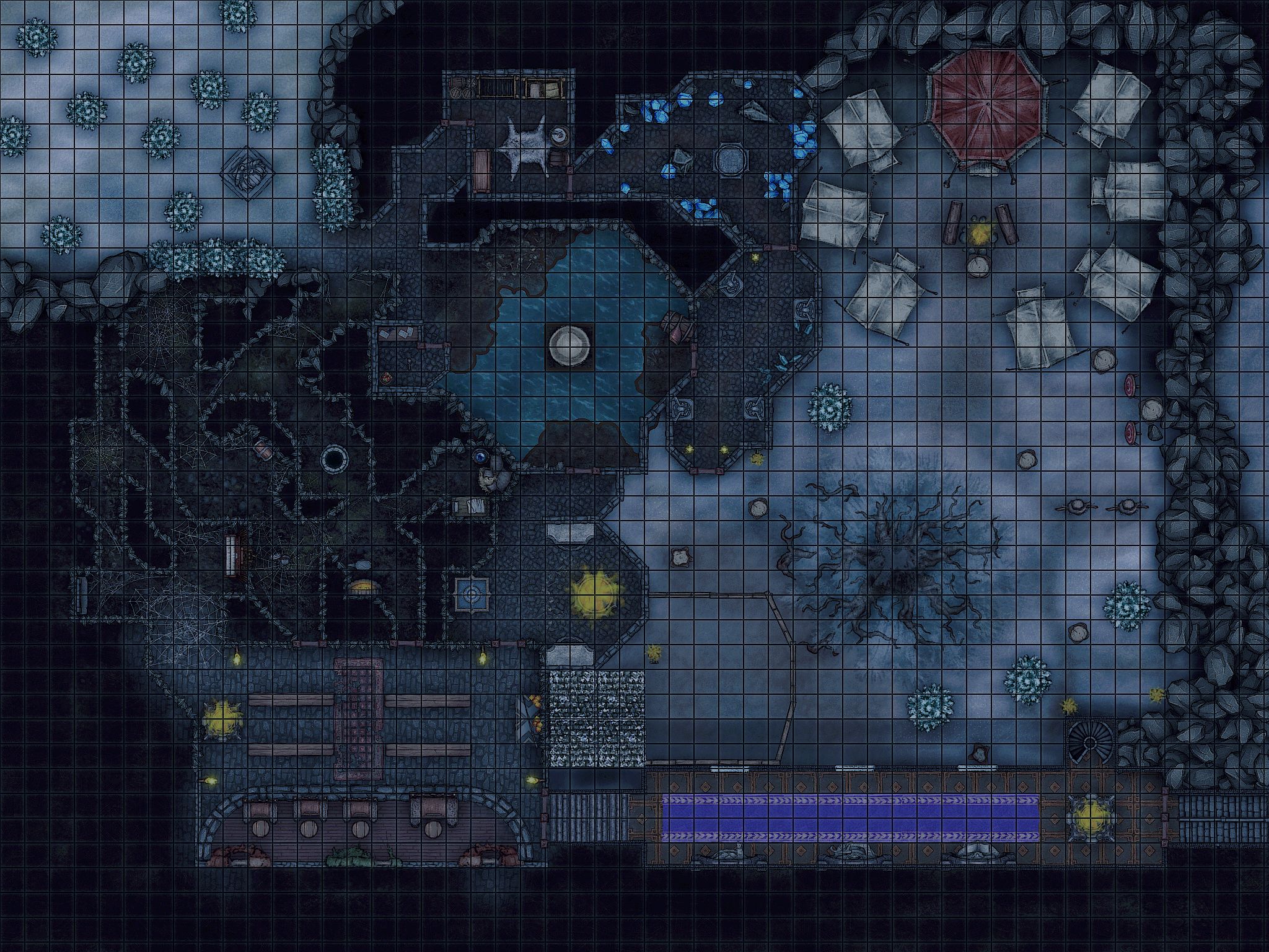 Snowy Mountain Dungeon & Camp [51x38] | Inkarnate - Create Fantasy Maps ...