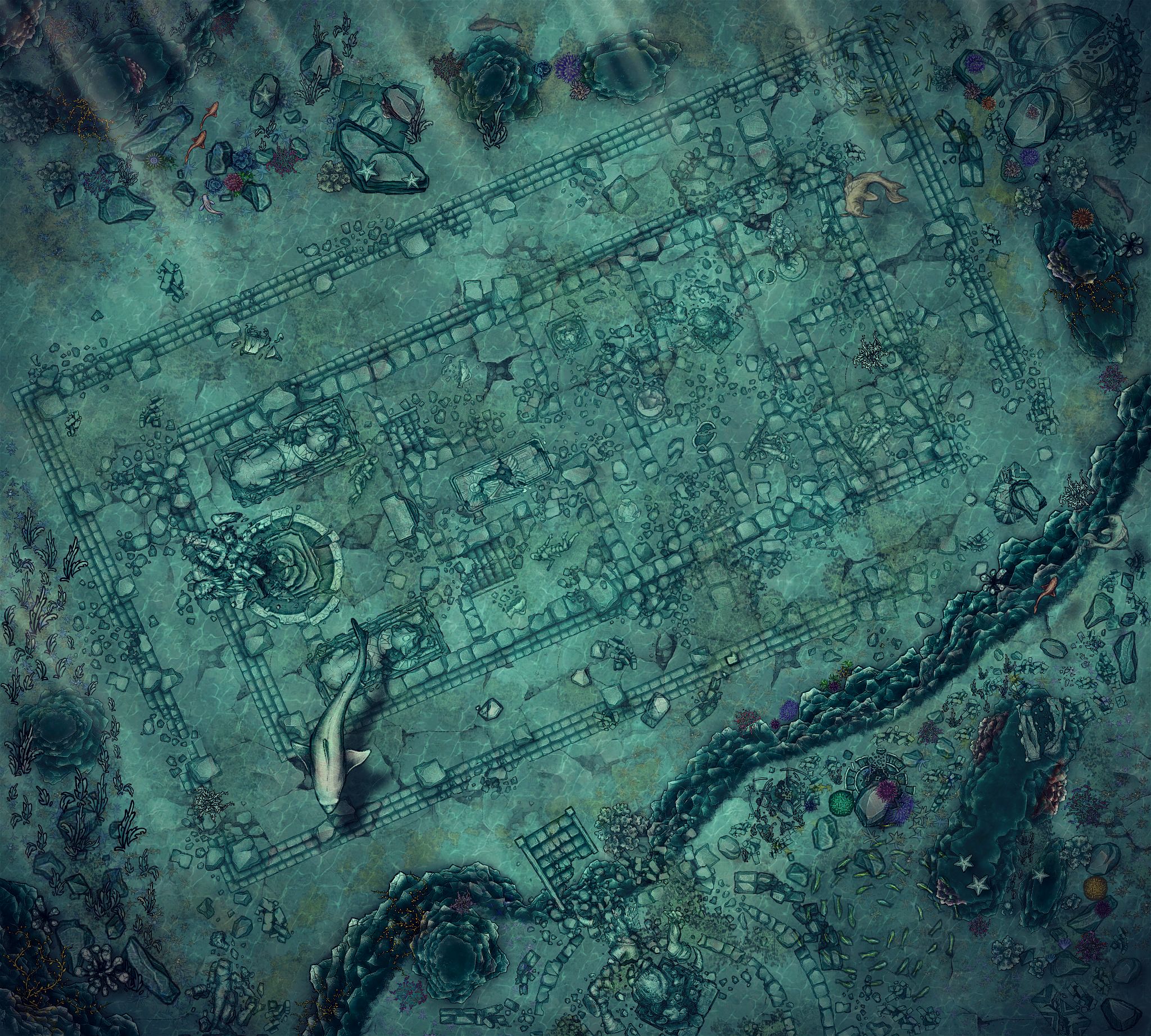 Sunken Temple | Inkarnate - Create Fantasy Maps Online