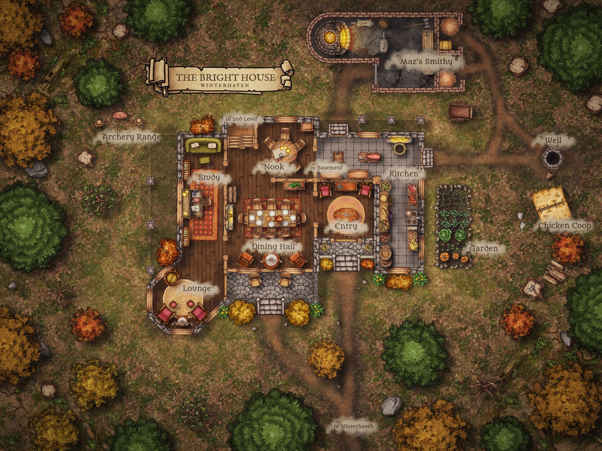 The Bright House (Ground Floor) | Inkarnate - Create Fantasy Maps Online