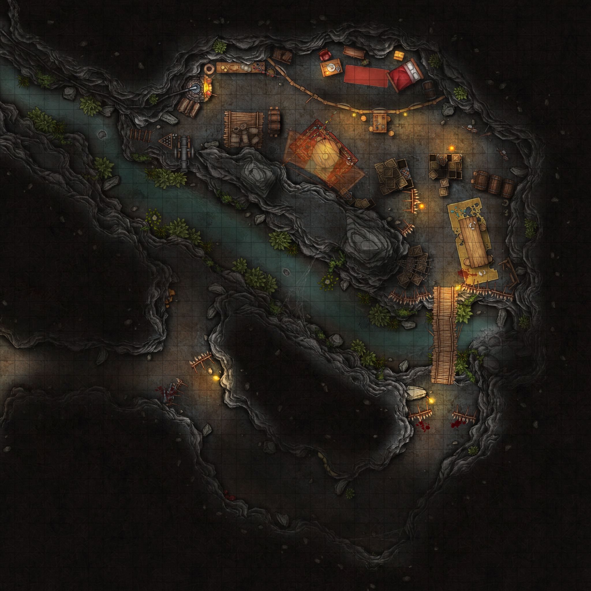Bandit Leader's Cave (Shaded) | Inkarnate - Create Fantasy Maps Online