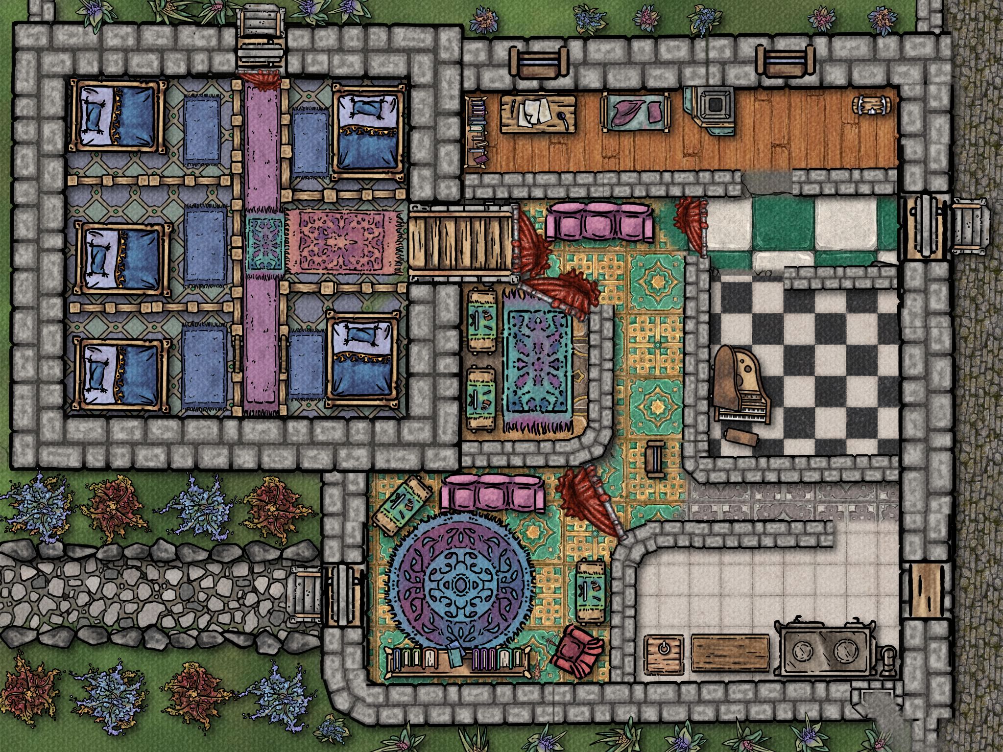 Watercolor Battlemap Test | Inkarnate - Create Fantasy Maps Online