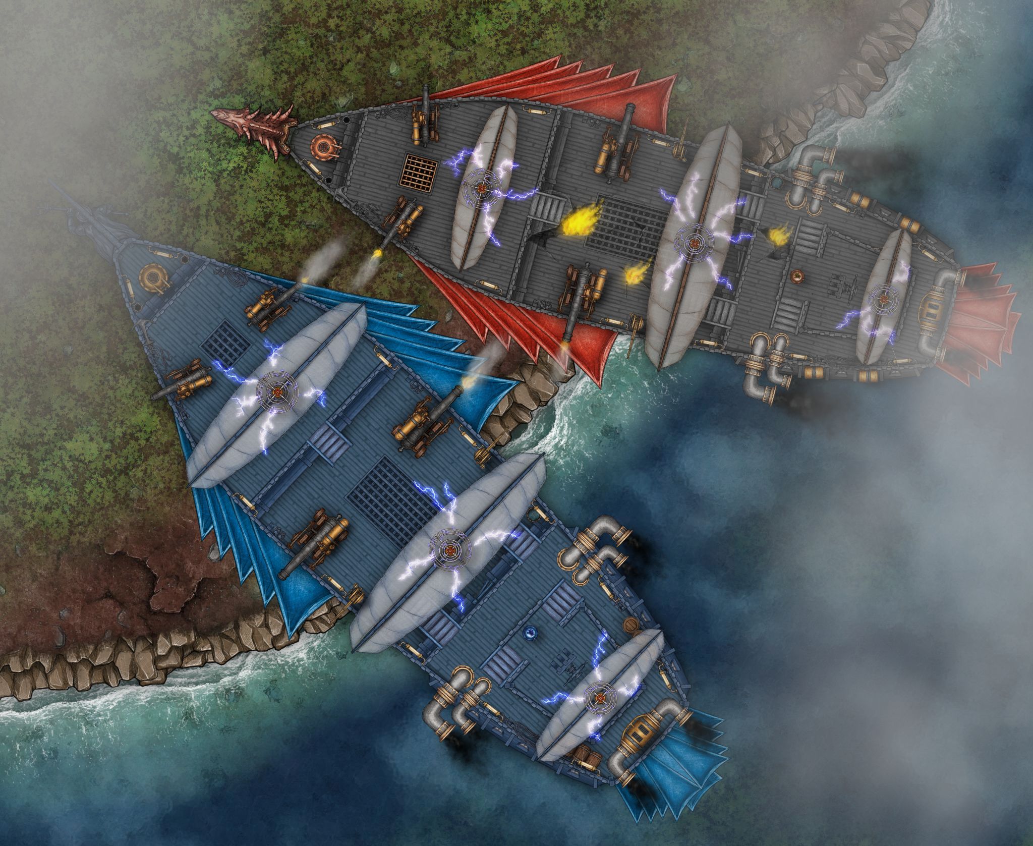 Steampunk Airship Battle