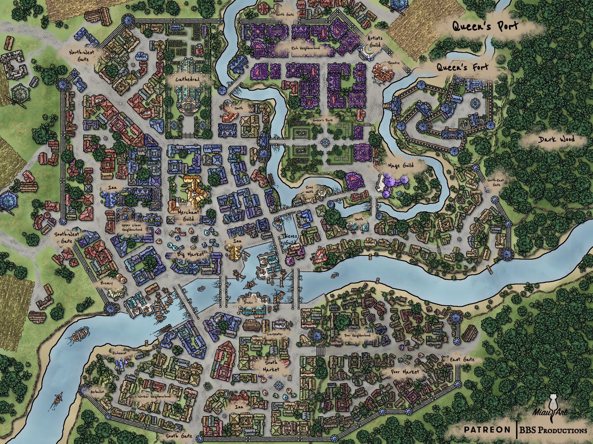 Queens Port | Inkarnate - Create Fantasy Maps Online