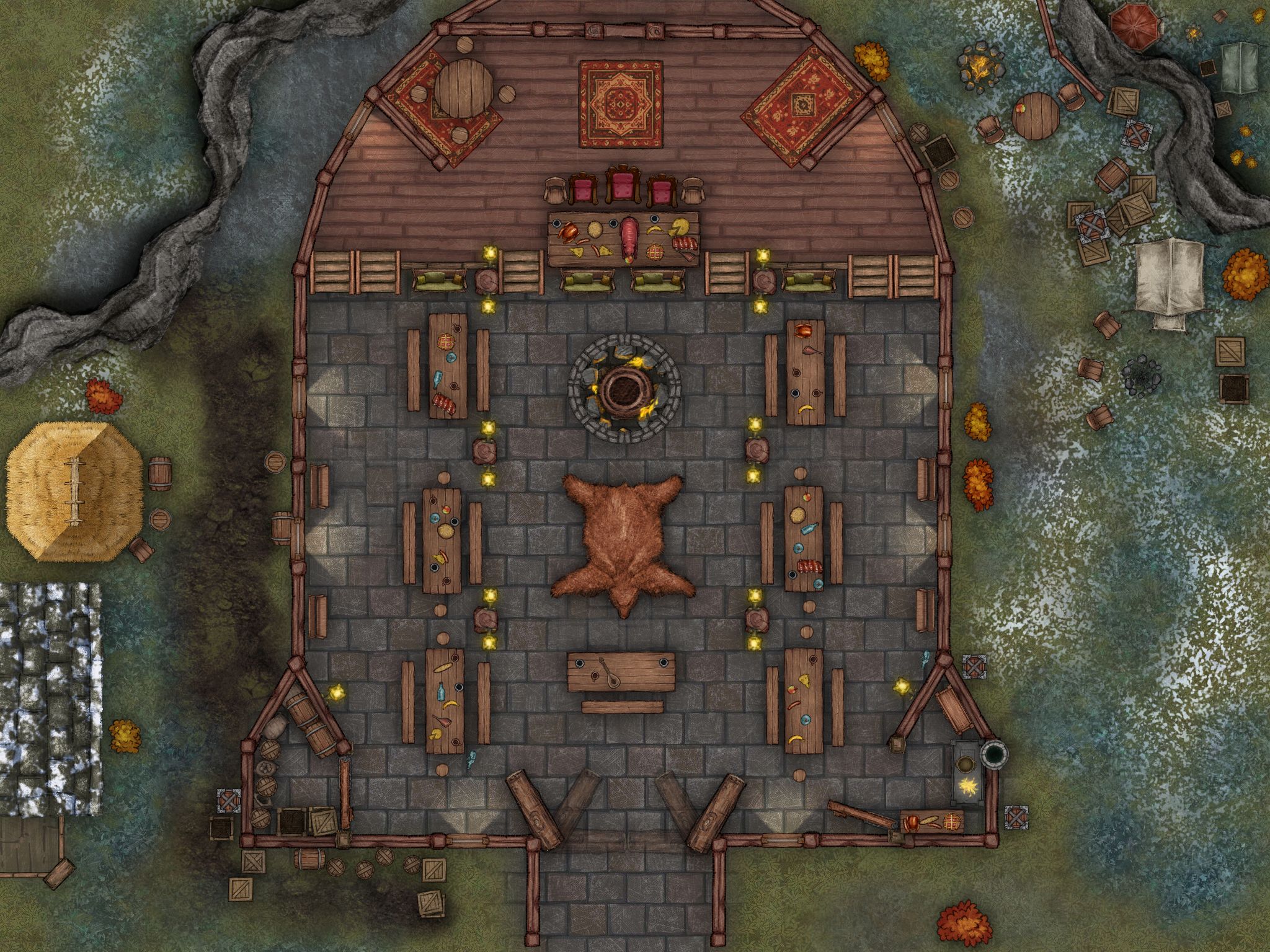 Feasting Hall | Inkarnate - Create Fantasy Maps Online