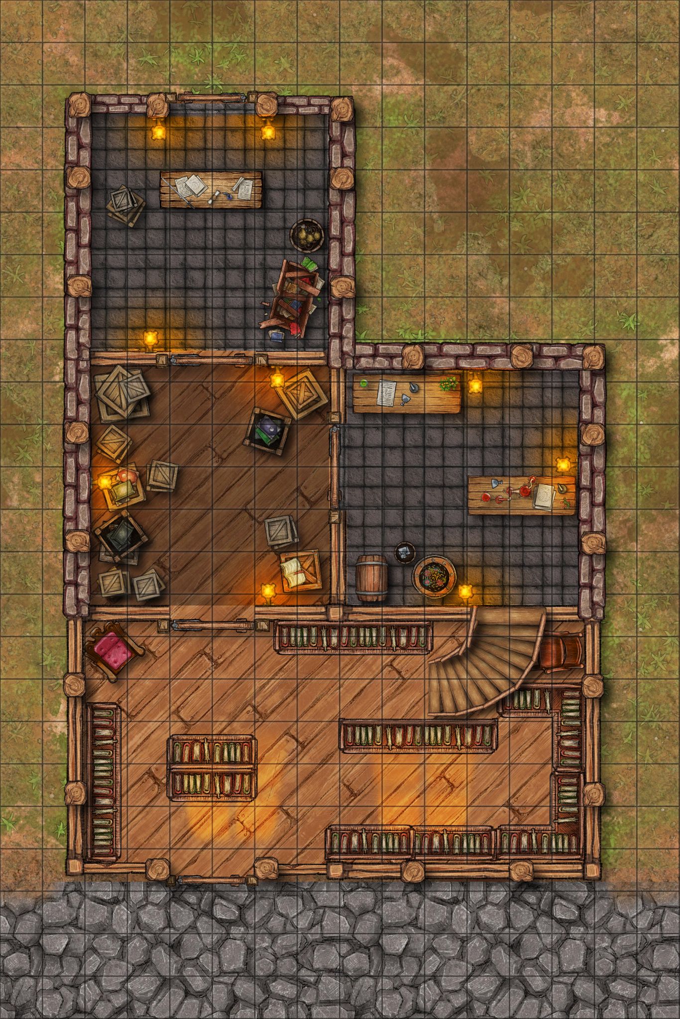 Book Store (Lower Floor) | Inkarnate - Create Fantasy Maps Online
