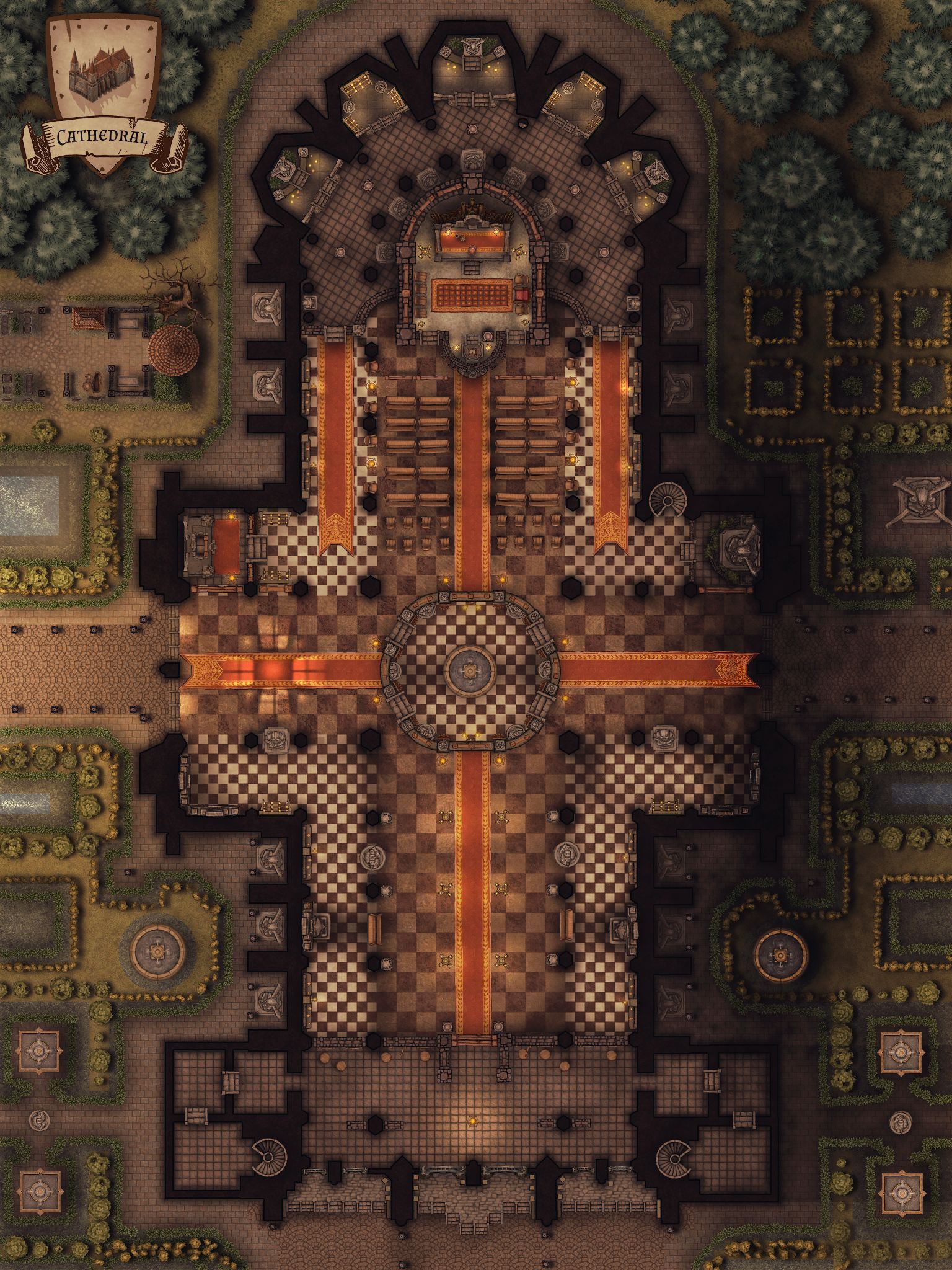 Cathedral Encounter | Inkarnate - Create Fantasy Maps Online