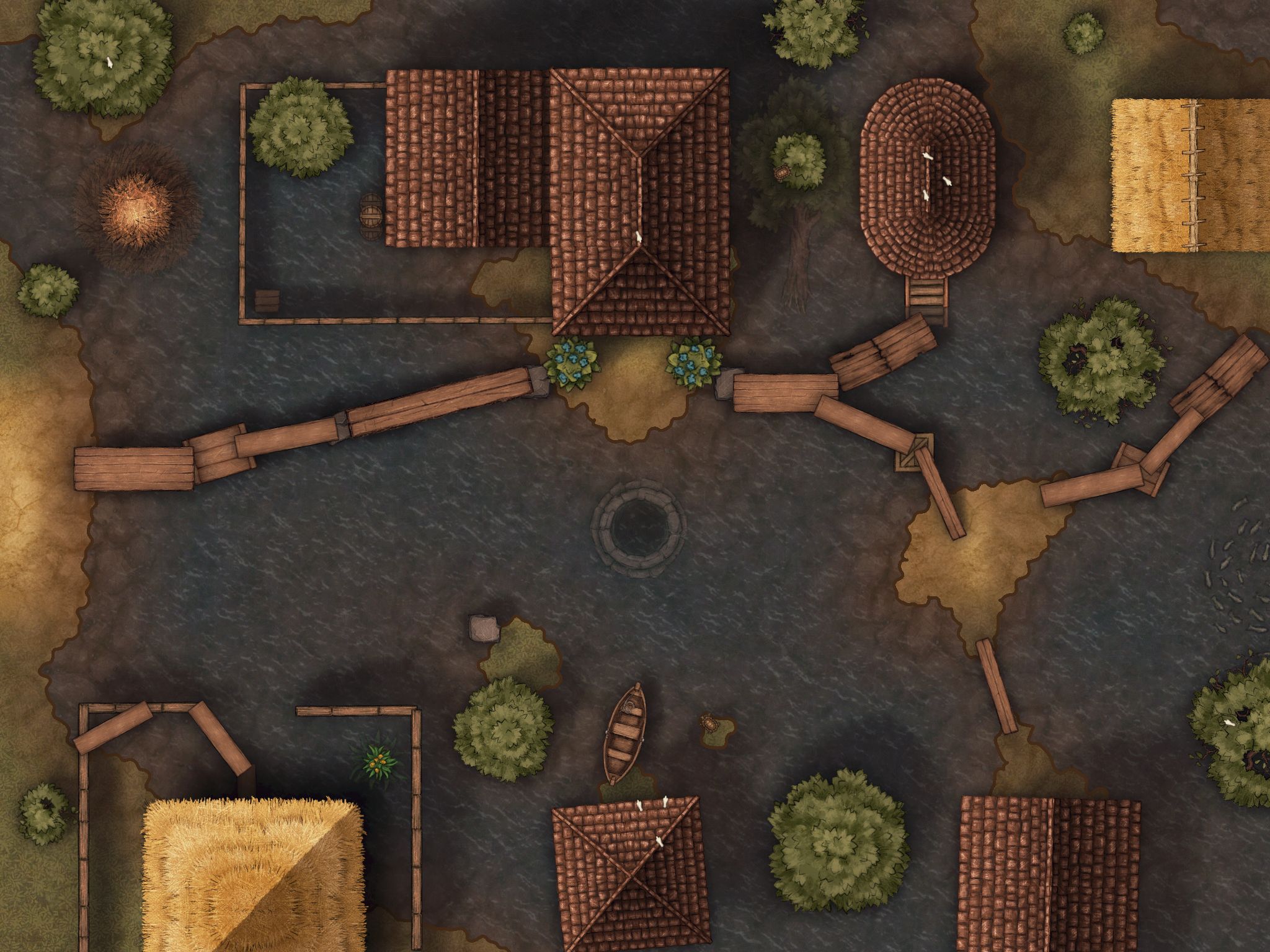 Flooded Village | Inkarnate - Create Fantasy Maps Online
