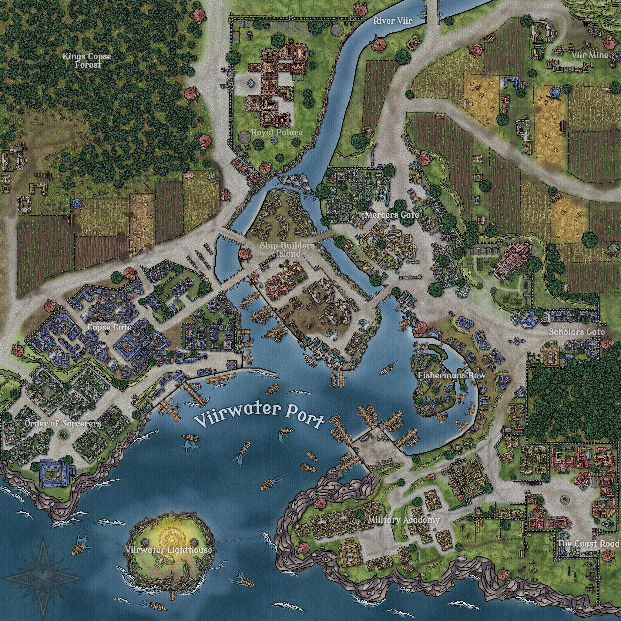 Fantasy Port City Map