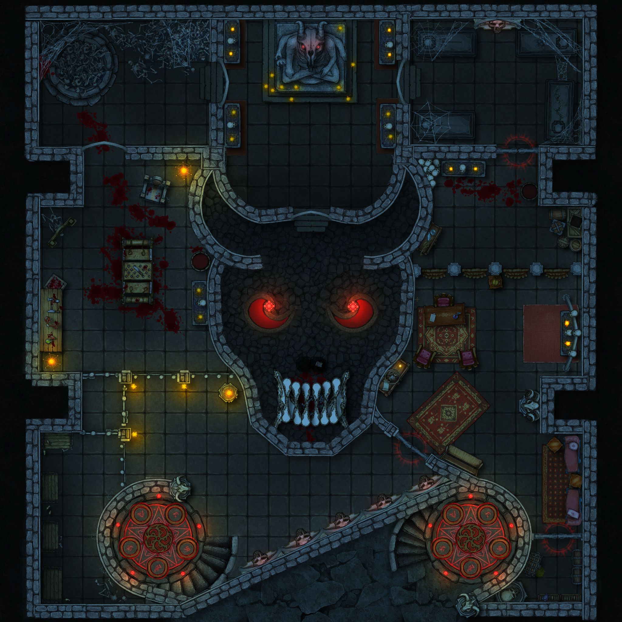 Demon temple. Evil temple for cannibalistic cult. | Inkarnate - Create ...