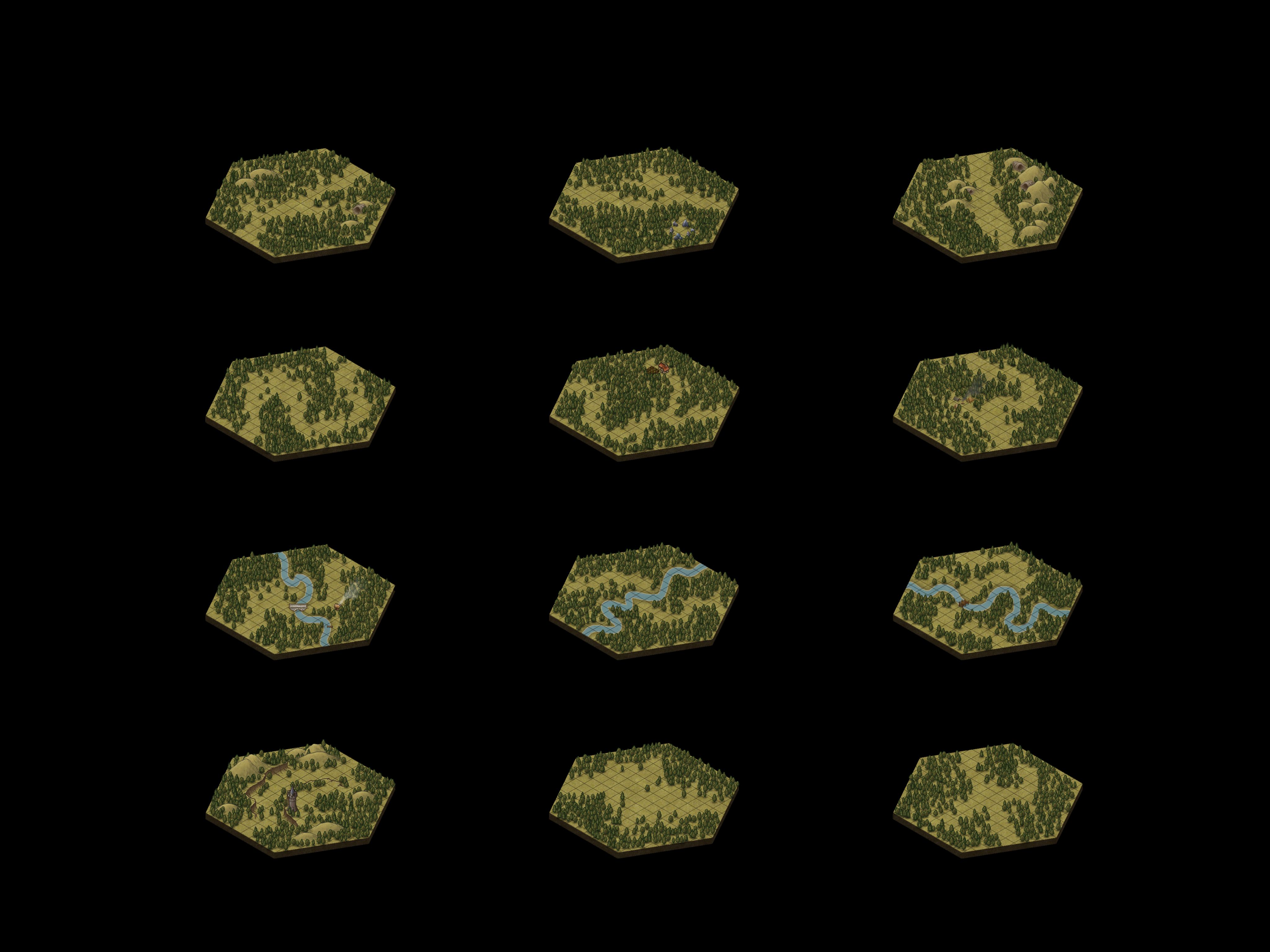 Hex Tiles - Forest 1 | Inkarnate - Create Fantasy Maps Online