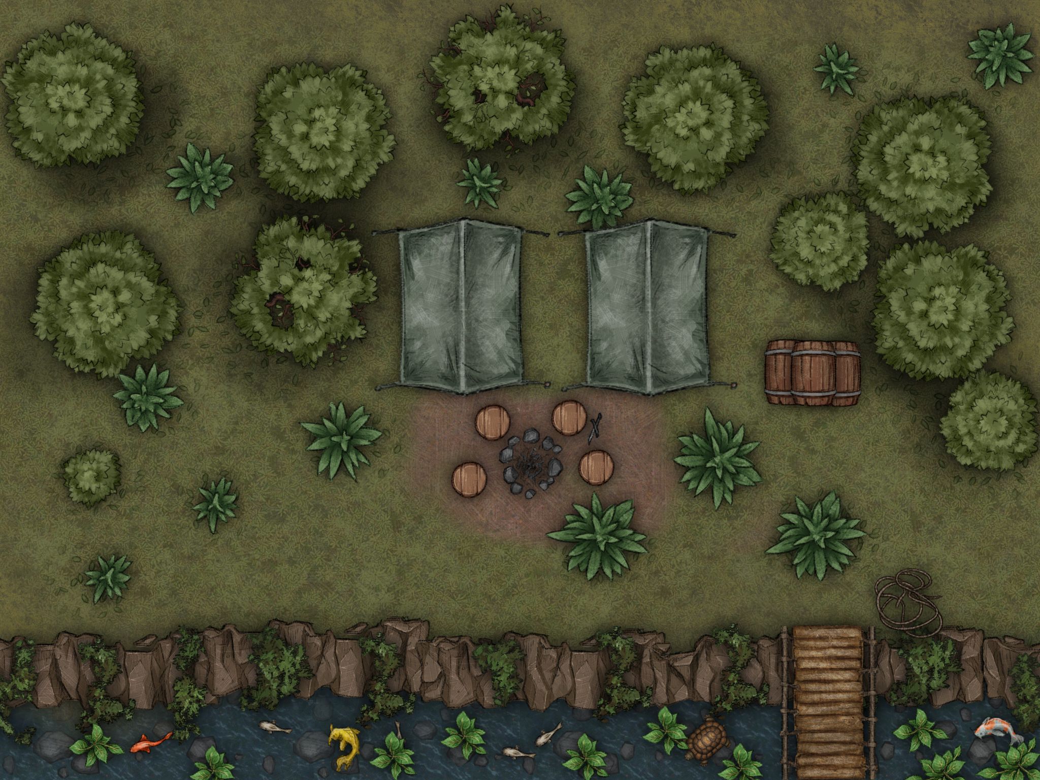 Jungle camp | Inkarnate - Create Fantasy Maps Online