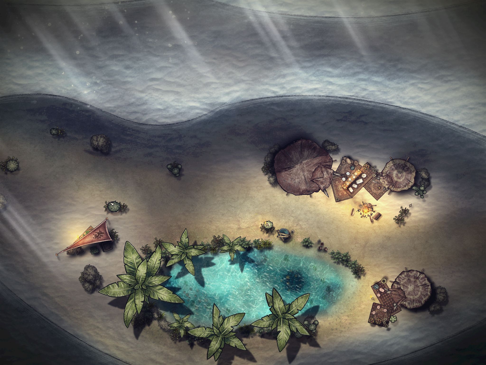 Oasis by night | Inkarnate - Create Fantasy Maps Online