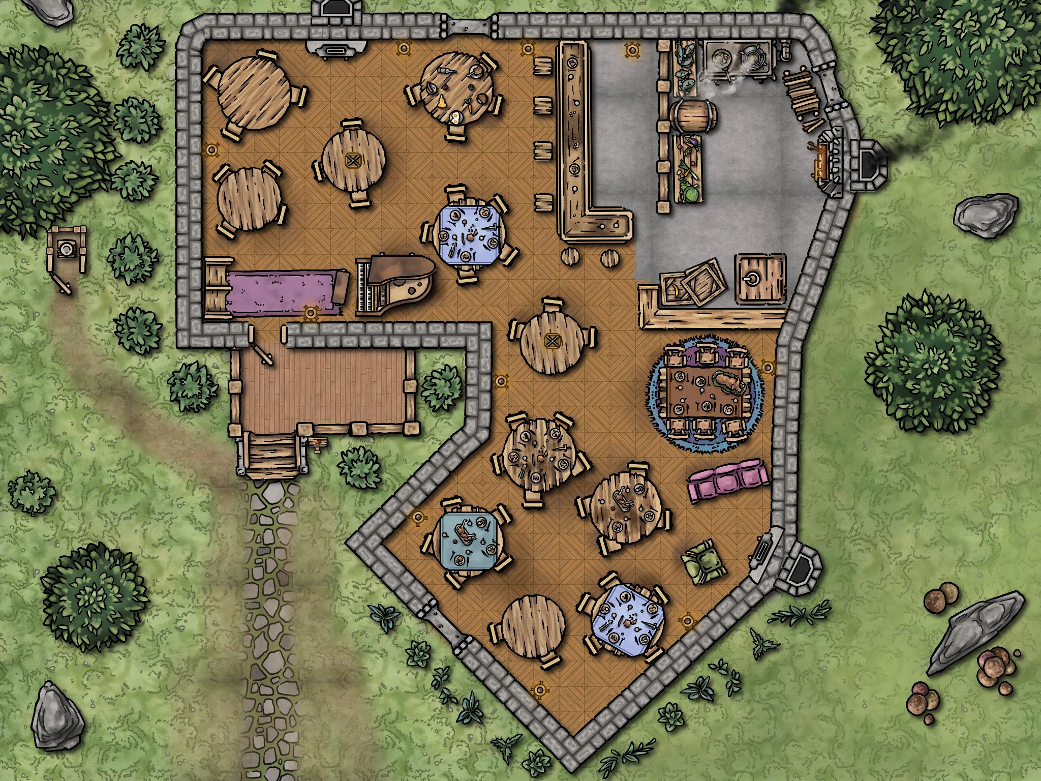 The Skewered Bird | Inkarnate - Create Fantasy Maps Online