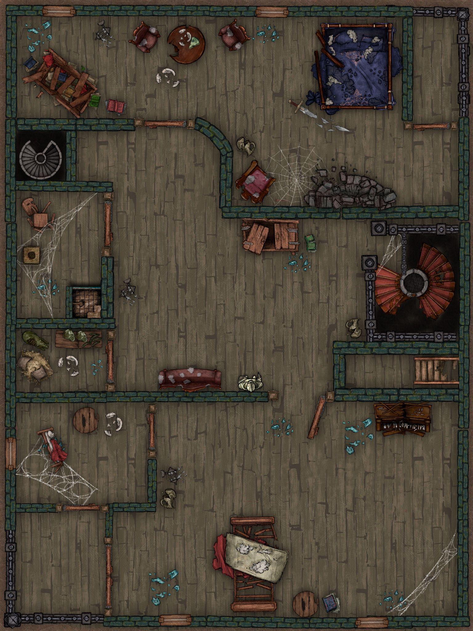 Death House 3rd Floor | Inkarnate - Create Fantasy Maps Online