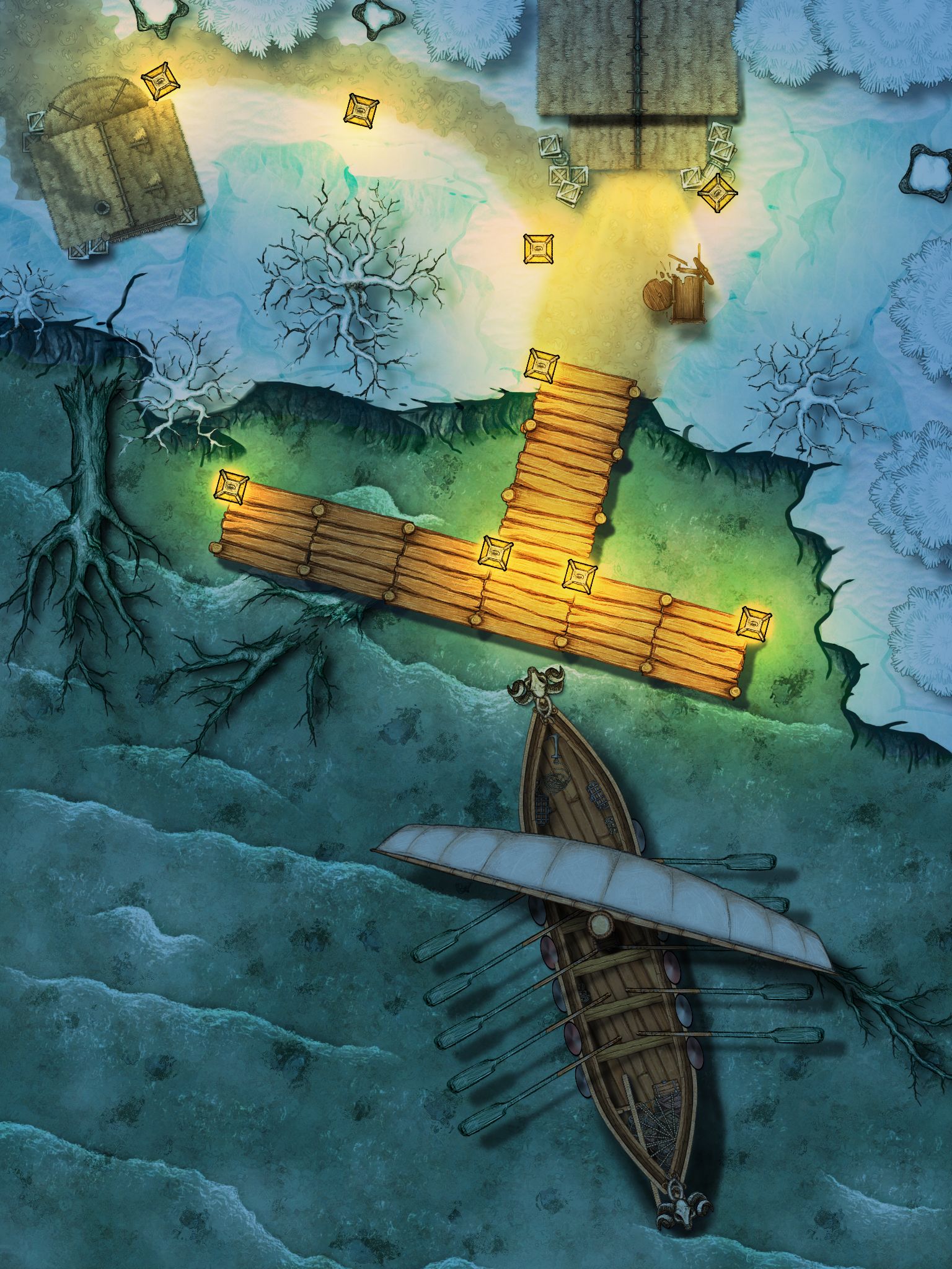 Viking Ship battle with Jodelbert | Inkarnate - Create Fantasy Maps Online