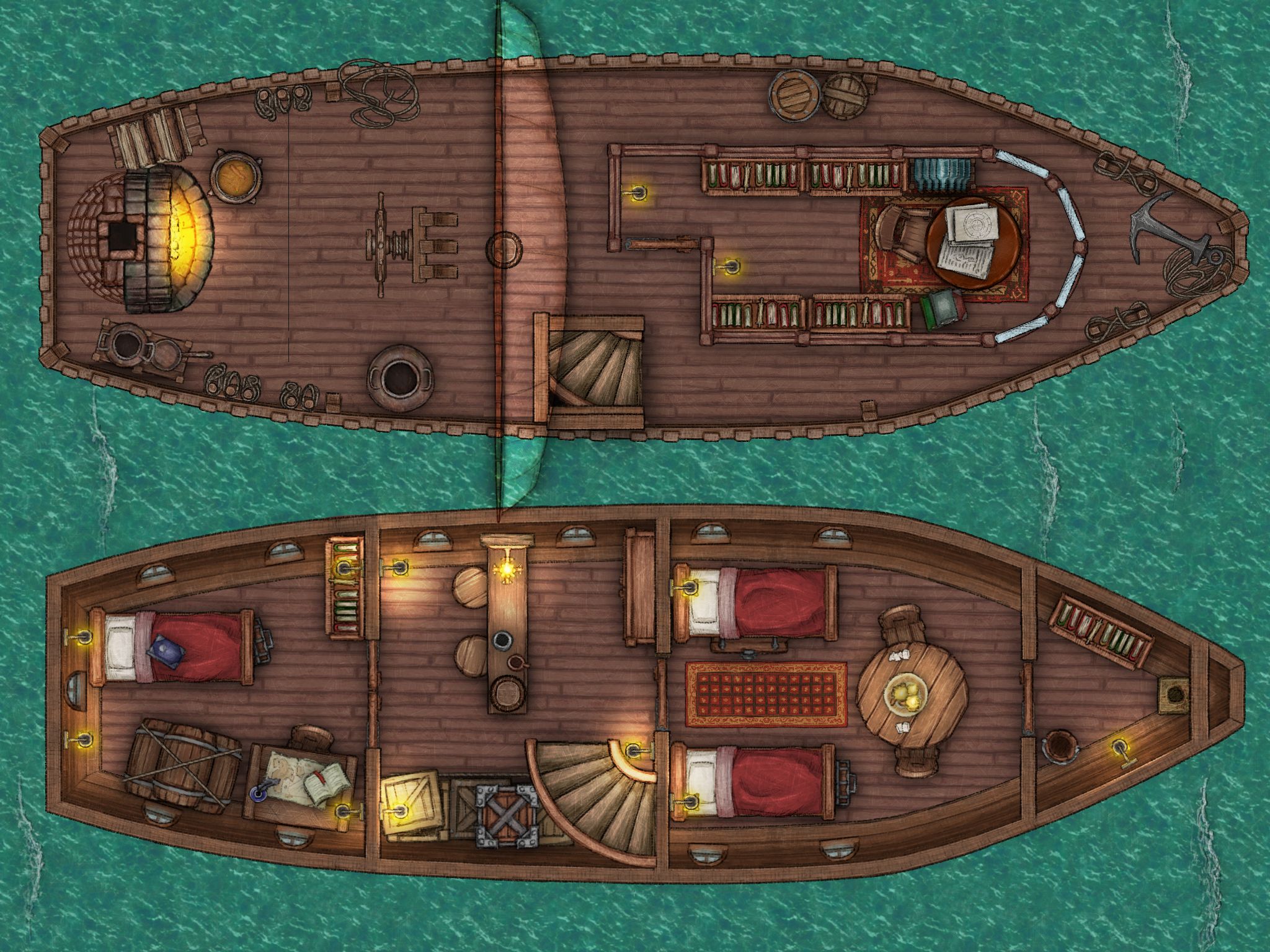 Luxury Sailboat | Inkarnate - Create Fantasy Maps Online