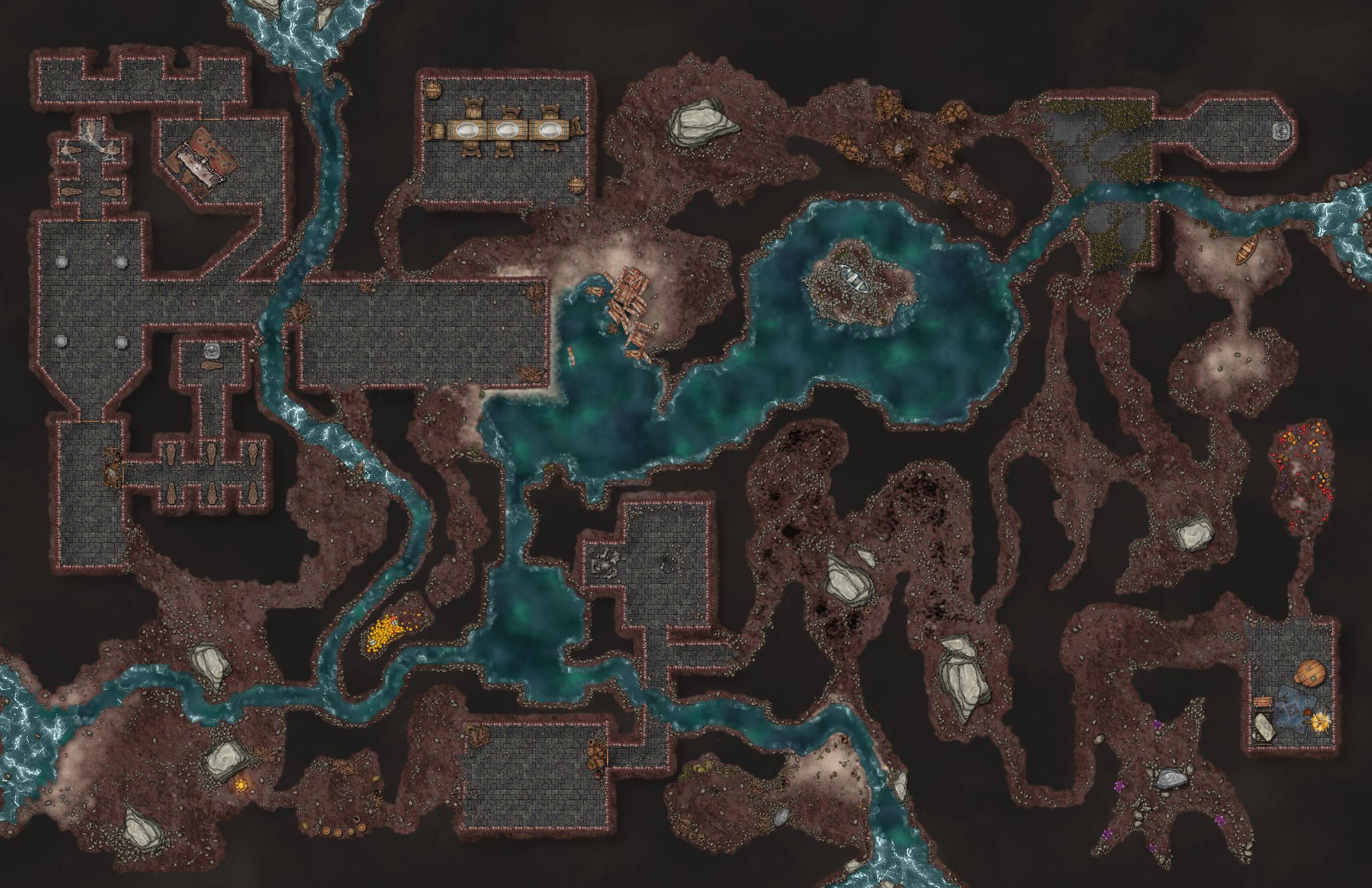 Hoard of the Sea Wolf King - Sea Caves and Tombs | Inkarnate - Create ...