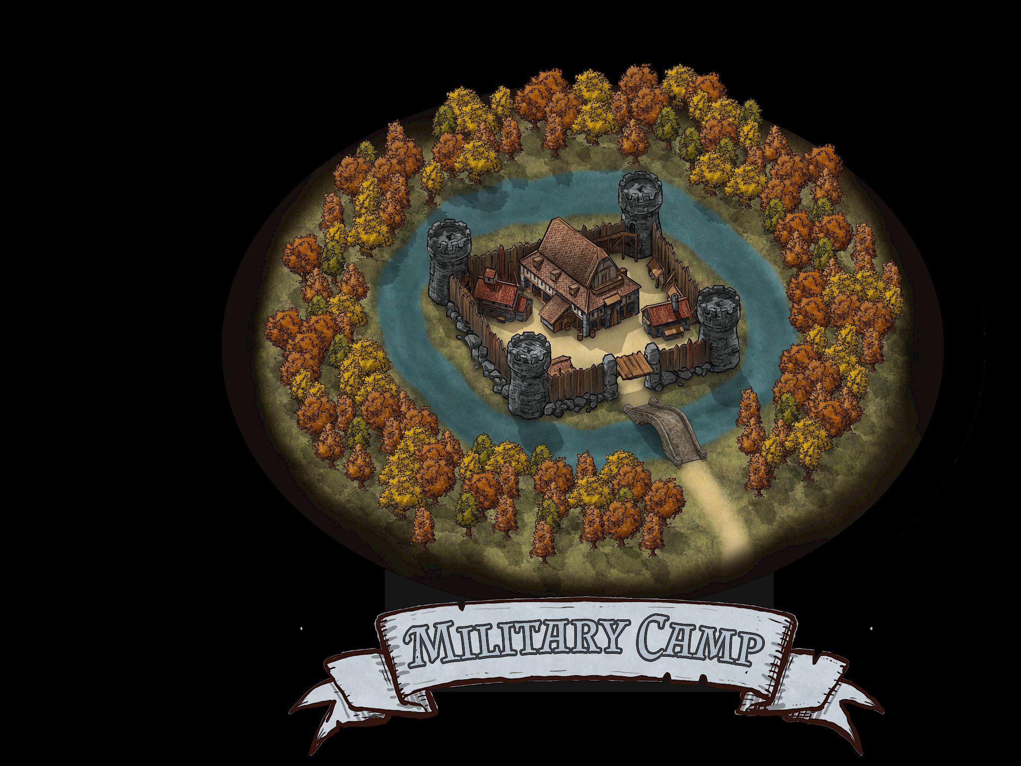 Military Camp - Isometric Style | Inkarnate - Create Fantasy Maps Online